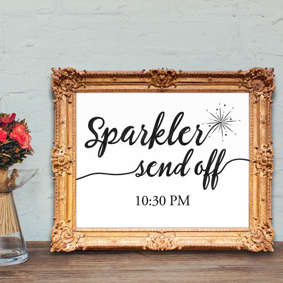 Wedding Sparkler Send off Sign - Wedding Send off Sign - Sparkler Sign ...