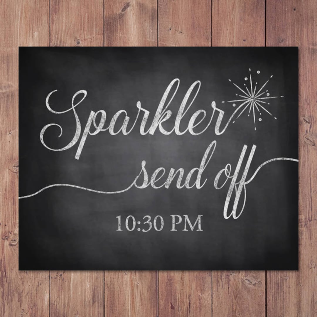 Wedding Sparkler Send off Sign - Rustic Wedding Send off Sign ...