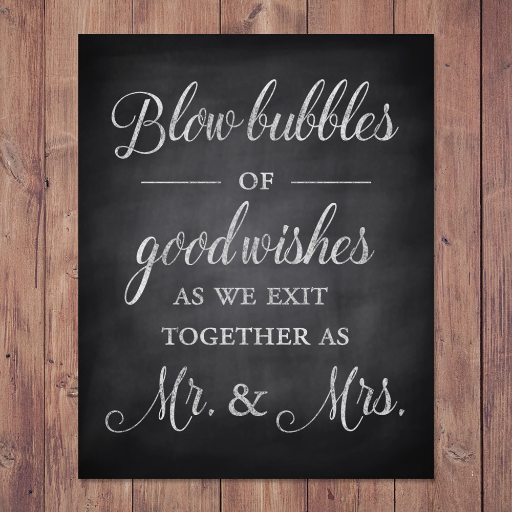 Wedding send off sign Bubble send off sign blow bubbles of | Etsy