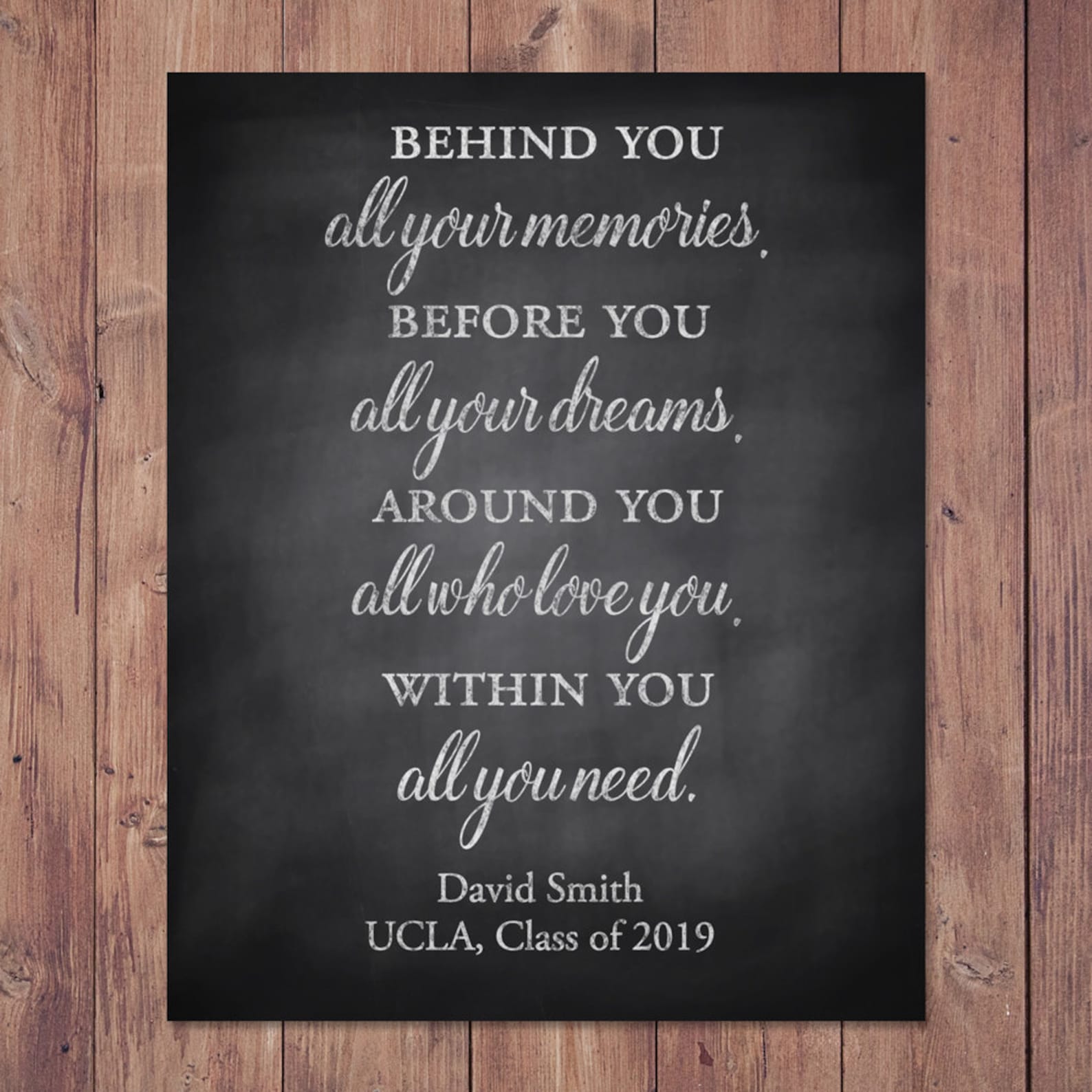 Custom Graduation Gift - Graduation Quote - Inspirational Quote ...