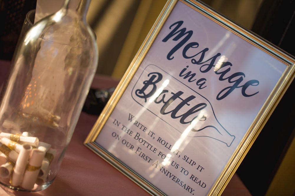 Wedding Guest Book Sign Message in a Bottle Anniversary - Etsy