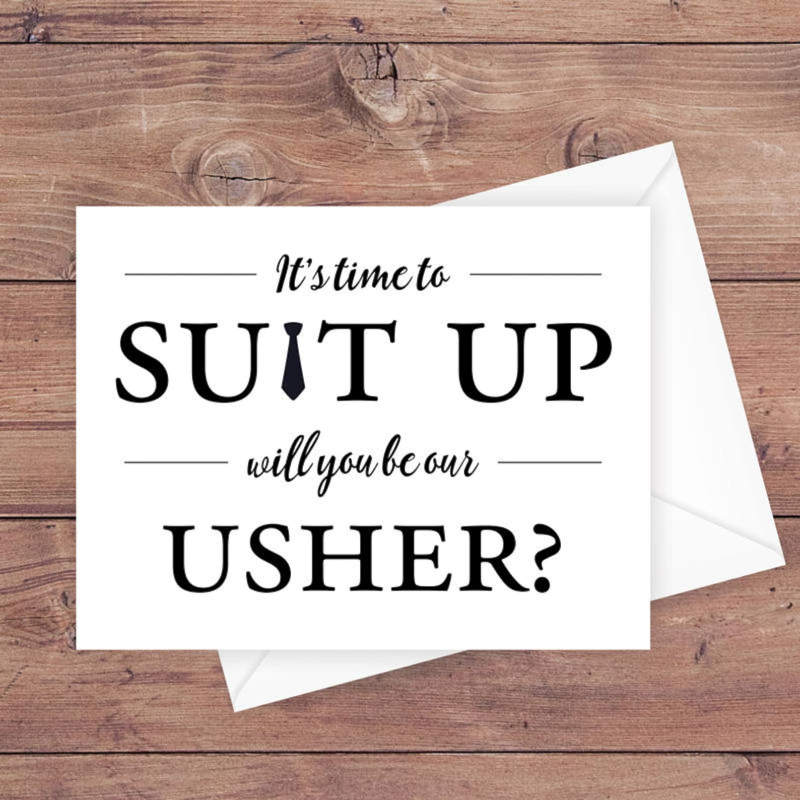 Will You Be Our Usher Card It's Time to Suit up Suit - Etsy