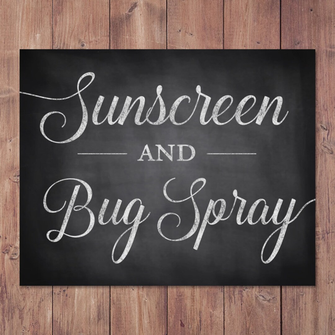 Sunscreen and Bug Spray Sign - Outdoor Wedding Sign - Rustic Wedding ...