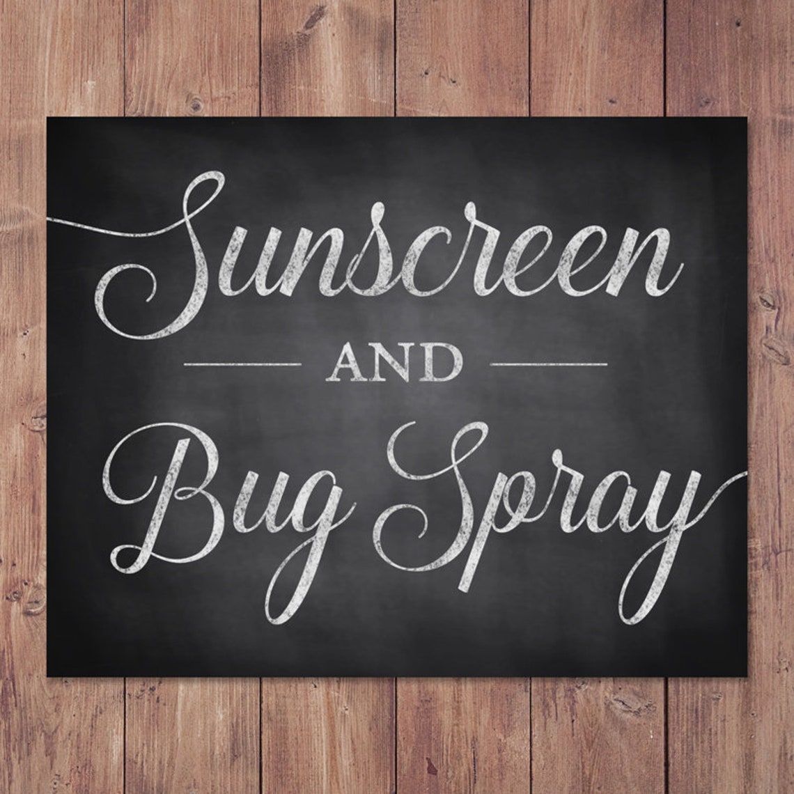 Sunscreen and Bug Spray Sign - Outdoor Wedding Sign - Rustic Wedding ...