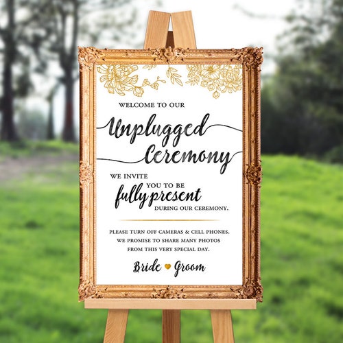 Unplugged Ceremony Sign - Etsy