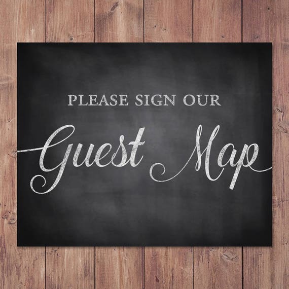 World Map Wedding Guest Book Sign Please Sign Our Guest Map | Etsy
