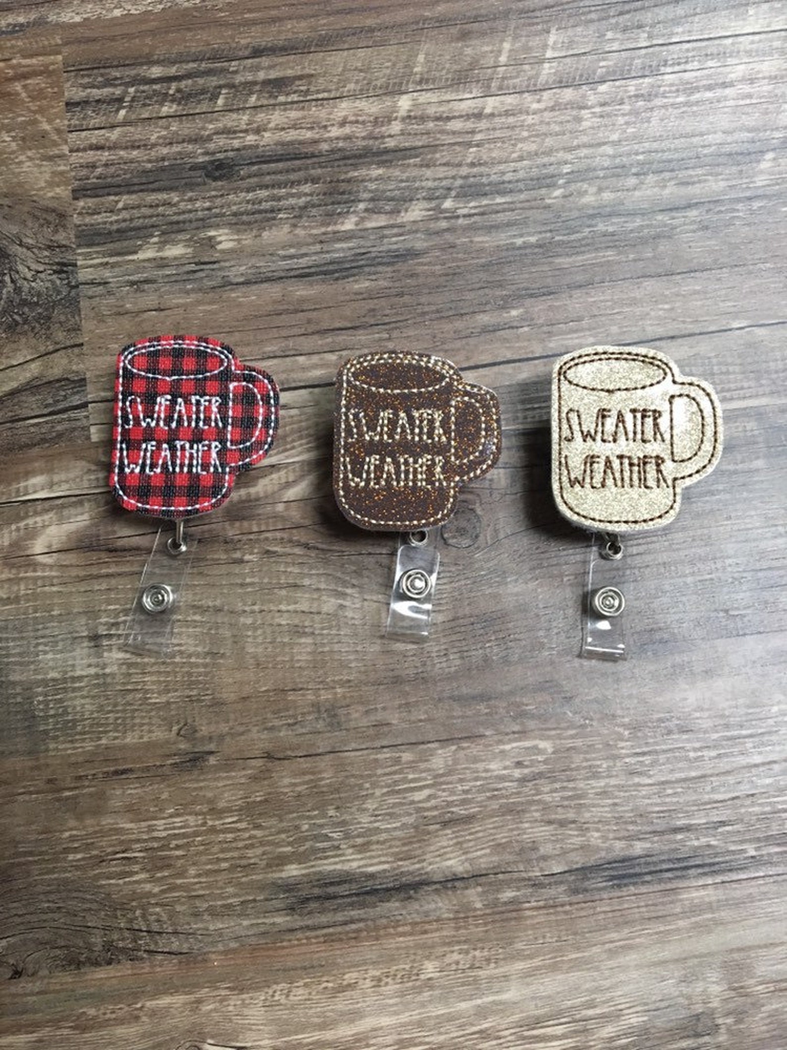 Sweater Weather Badge Reel Fall Badge Reel Coffee Badge - Etsy