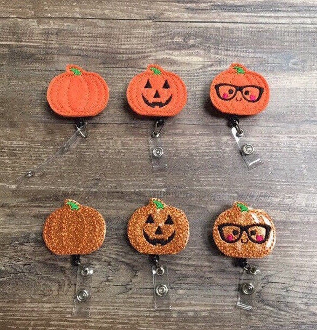 Pumpkin Badge Reel, Nerdy Pumpkin Badge Reel, Glasses Badge Reel, Jack ...