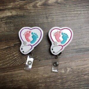 RN Baby Feet Badge Reel, Nursery Nurse Badge Reel, NICU Badge Reel ...