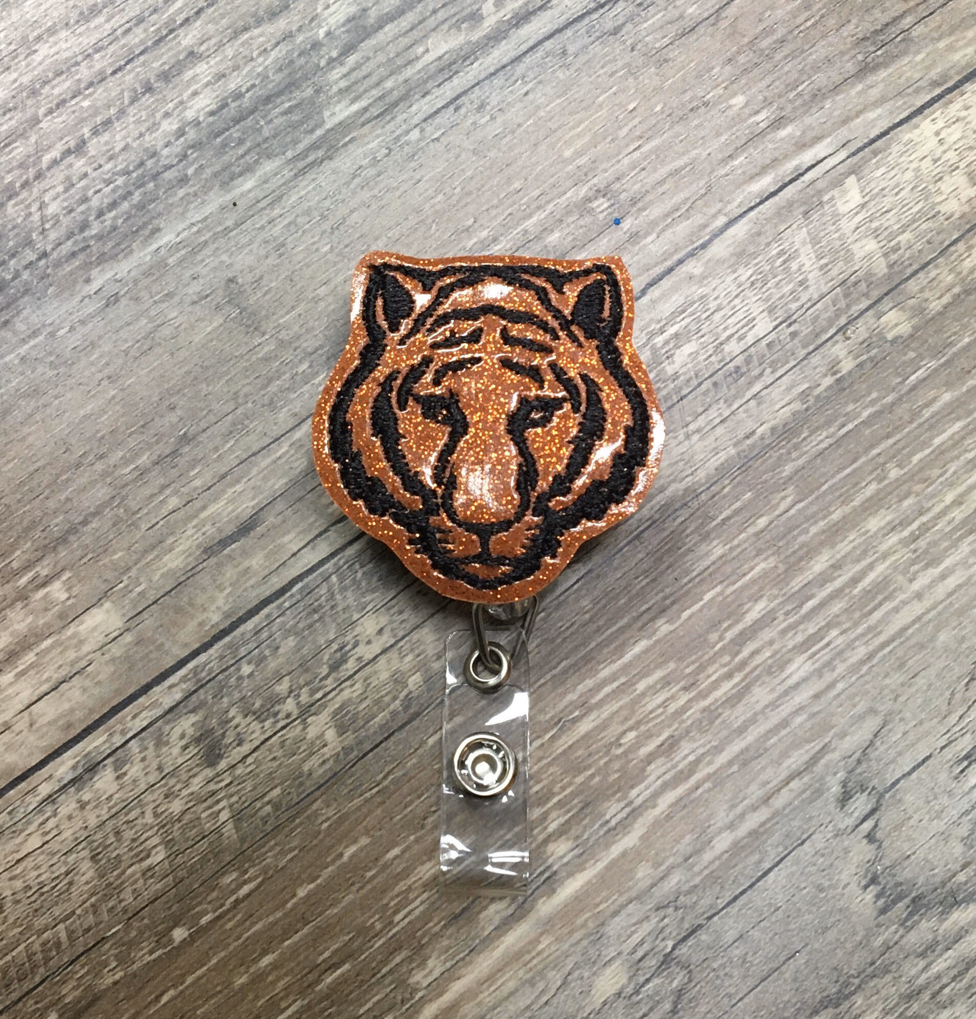 Tiger Badge Reel Glittery Tiger Badge Reel Cat Badge Reel - Etsy