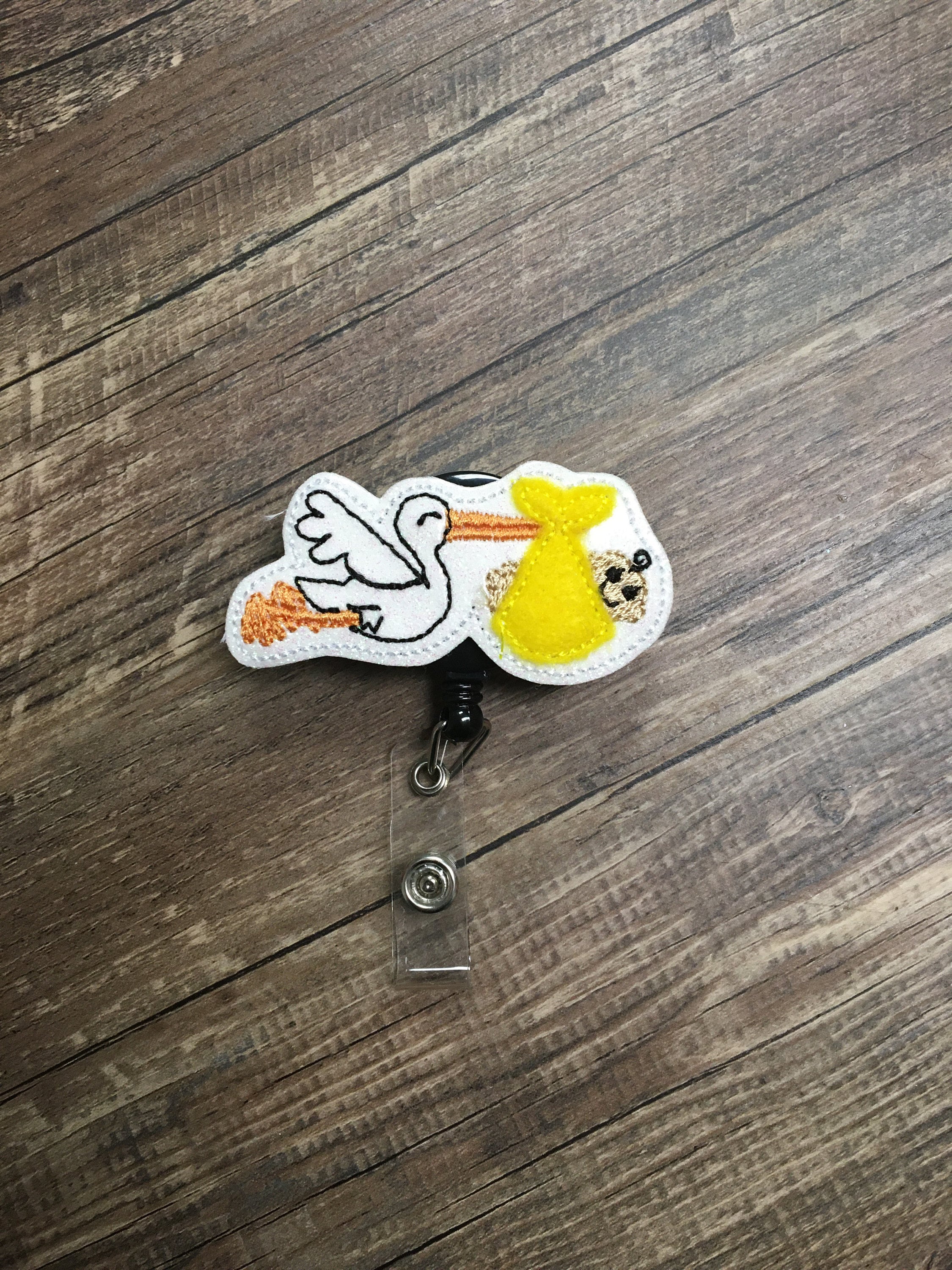 Stork badge reel labor and delivery badge reel nursery badge | Etsy