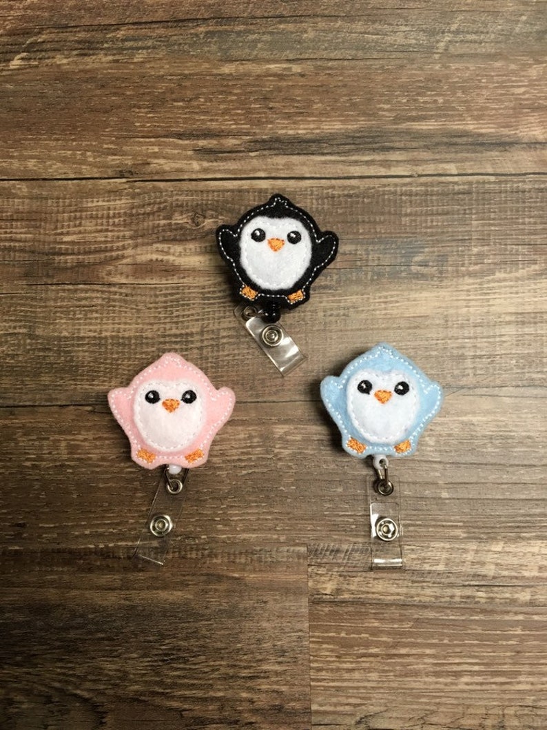 Penguin Badge Reel Penguin Badge Badge Reel Badge Clip - Etsy