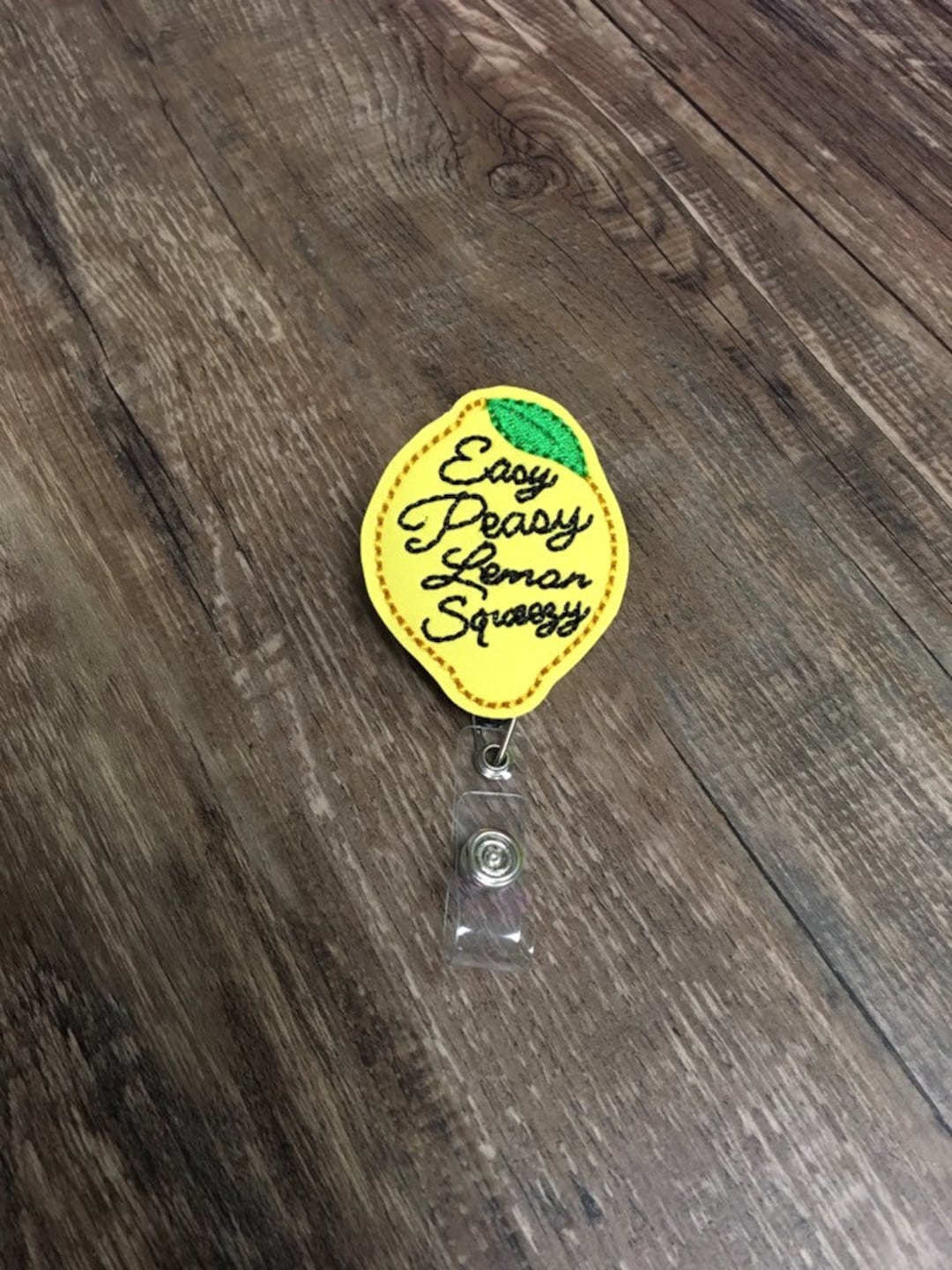 Easy Peasy Lemon Squeezy Badge Reel Planner Clip Magnet, Lemon Badge ...