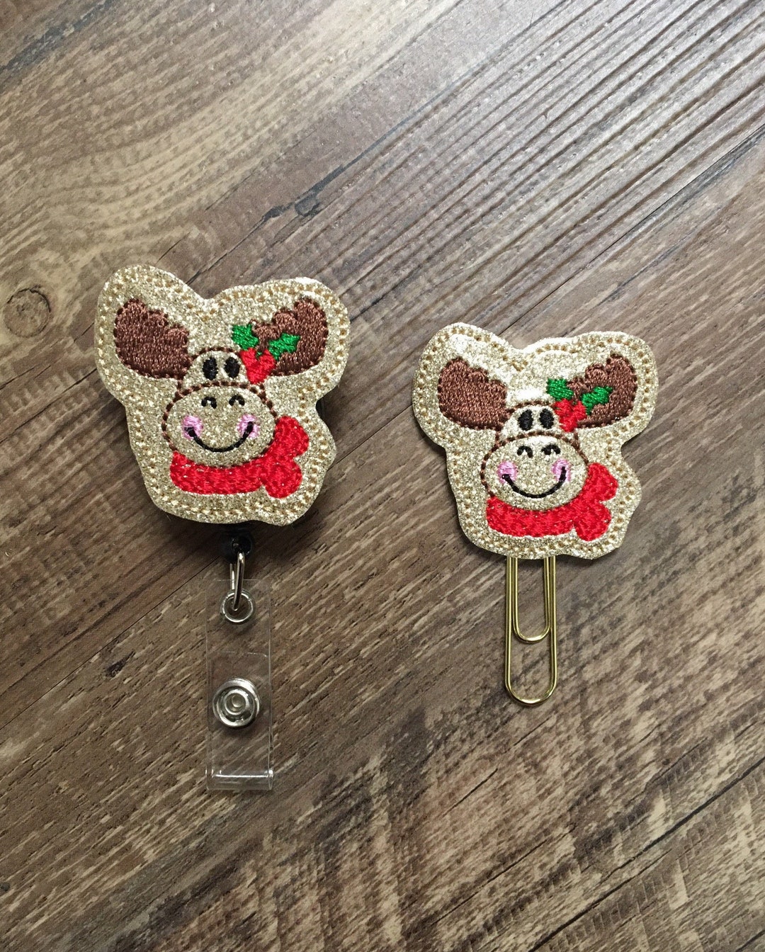 Christmas Moose Badge Reel, Holiday Moose Badge Reel, Nurse Badge Reel ...