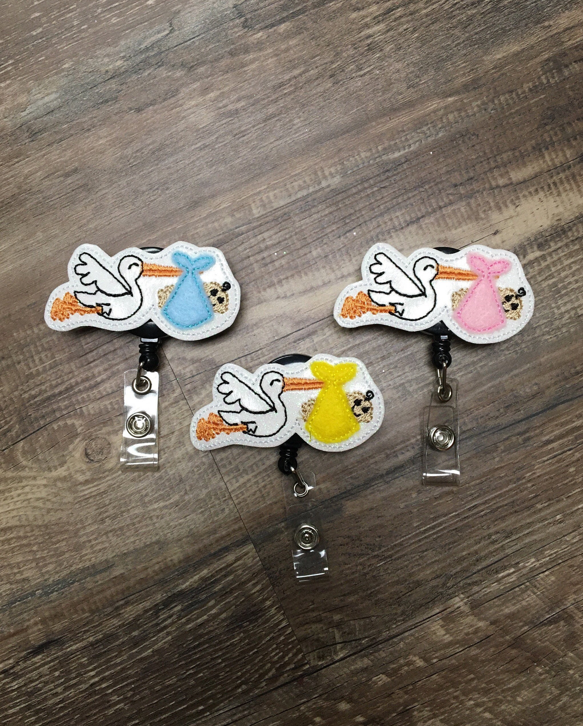 Stork badge reel labor and delivery badge reel nursery badge | Etsy