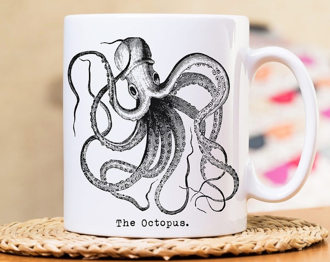 Octopus Mug, Vintage Coffee Mug, Vintage Tea Mug, Personalised Mug ...