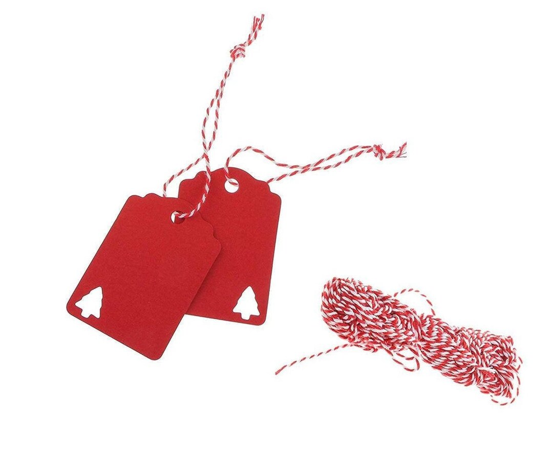 100 CHRISTMAS NAME TAGS Red Christmas Gift Tags Tree Tags - Etsy UK