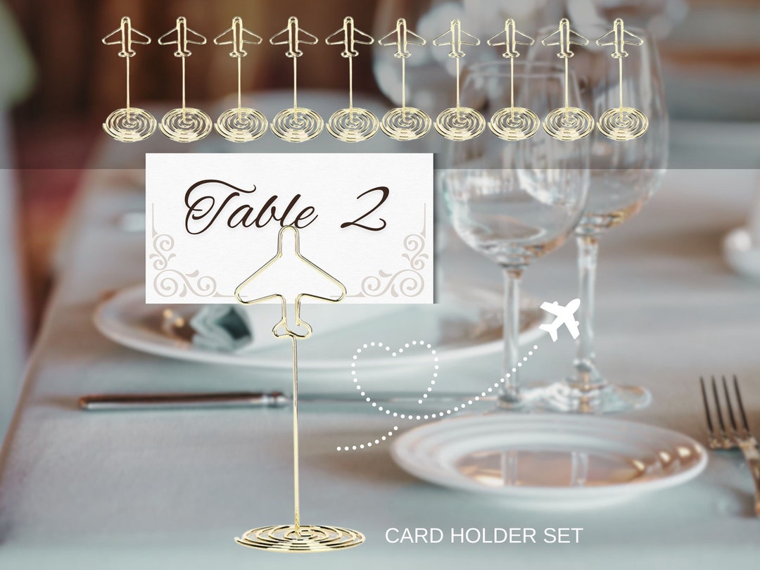 Gold AIRPLANE HOLDERS Travel Theme Wedding, Table Number, Reception ...
