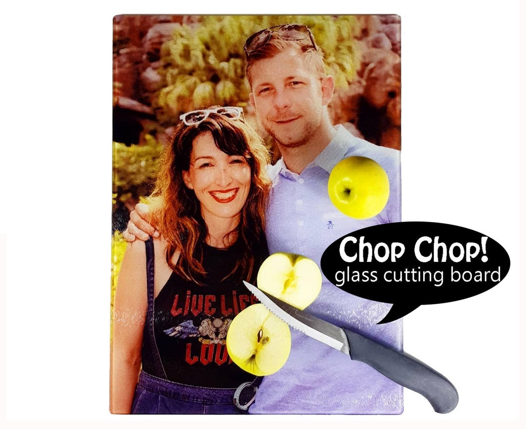 Personalised Photo Chopping Board, Glass Cutting Board Trivet. Custom ...