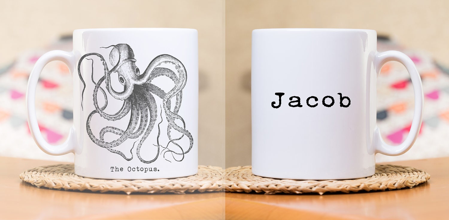 Octopus mug vintage coffee mug vintage tea mug personalised | Etsy