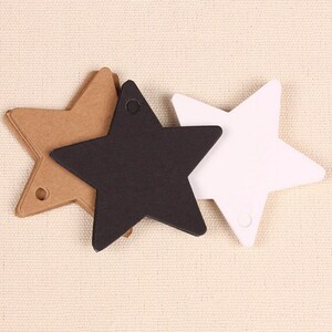 50/100 GIFT TAGS, Christmas Tags, Star Shaped Tags, Packaging Tags ...