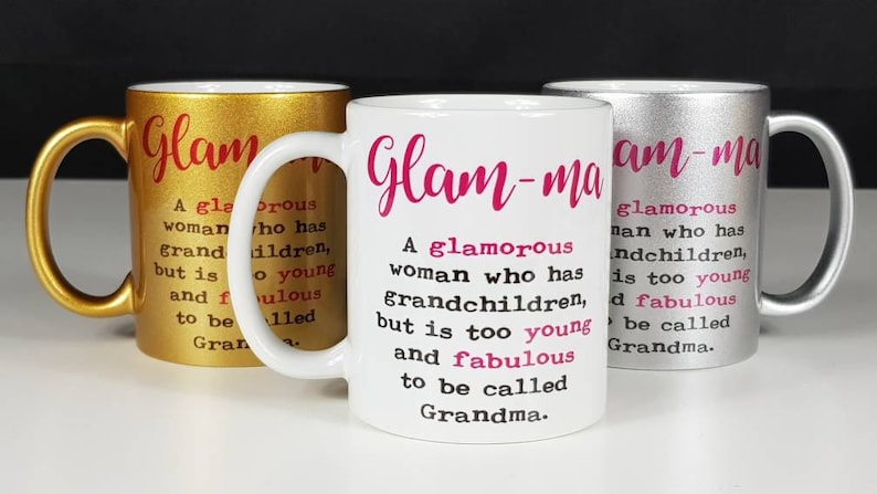GLAM-MA MUG in Gold / Silver. Mother's Day, Luxury Coffee Mug for ...