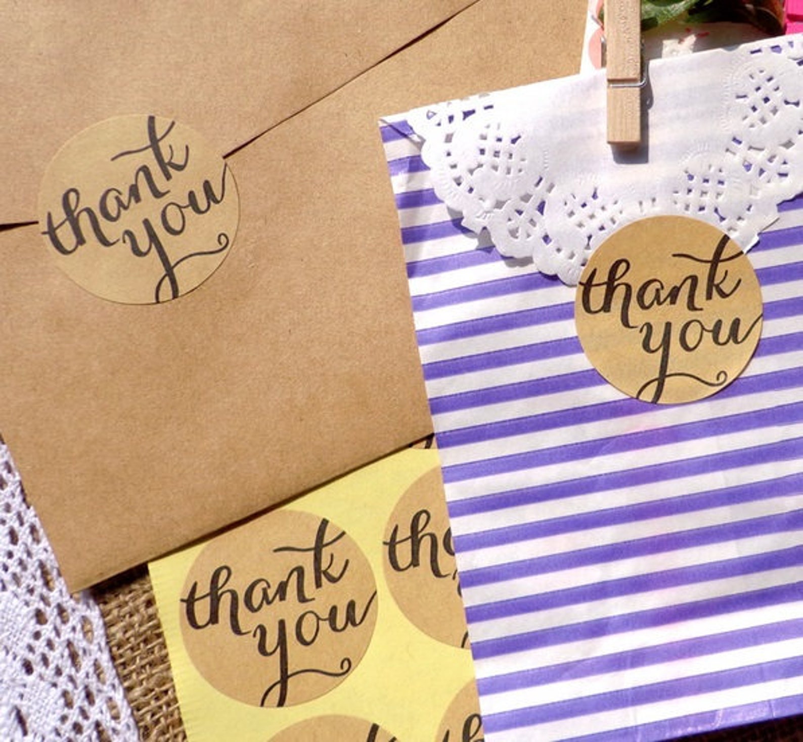 THANK YOU STICKERS 120 pcs 240 pcs hand made stickers | Etsy