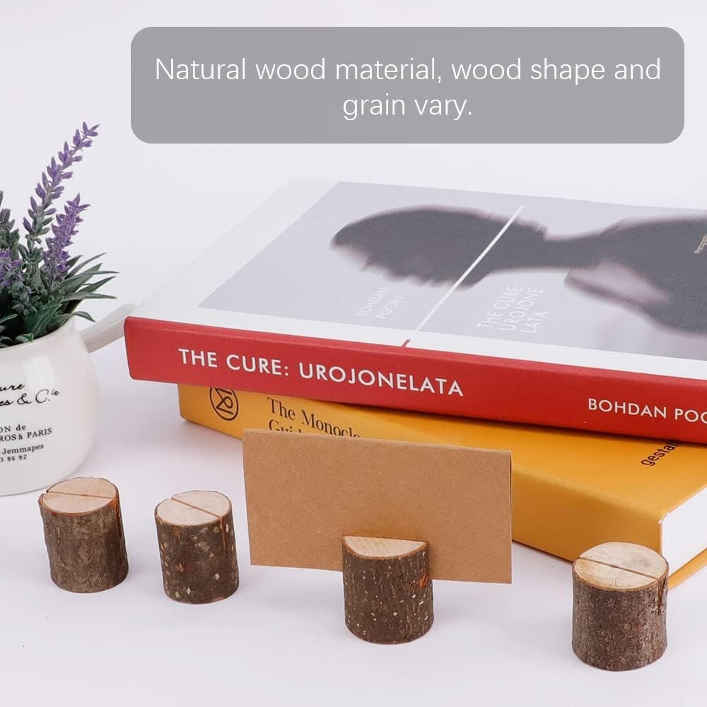 Wooden HOLDERS + CARDS, Rustic Wood Wedding Place Card Stand, Table ...