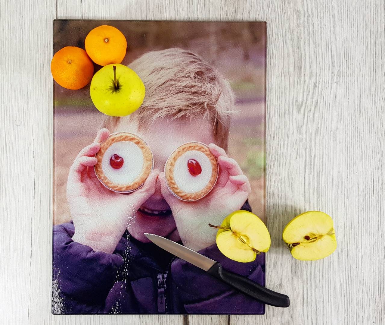 Personalised Photo Chopping Board Glass Cutting Board trivet. | Etsy