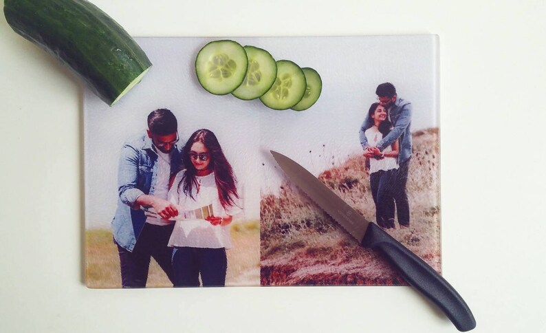 Personalised Photo Chopping Board Glass Cutting Board trivet. | Etsy