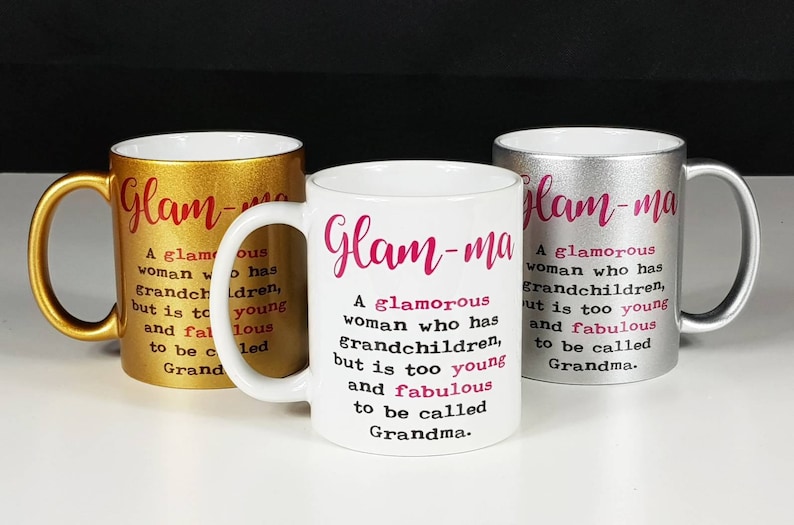 GLAM-MA MUG in Gold / Silver. Mother's Day, Luxury Coffee Mug for ...