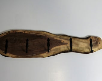 Live Edge Coat Rack, 5 Hooks, 36 Long, Hand Made and Solid Wood. - Etsy