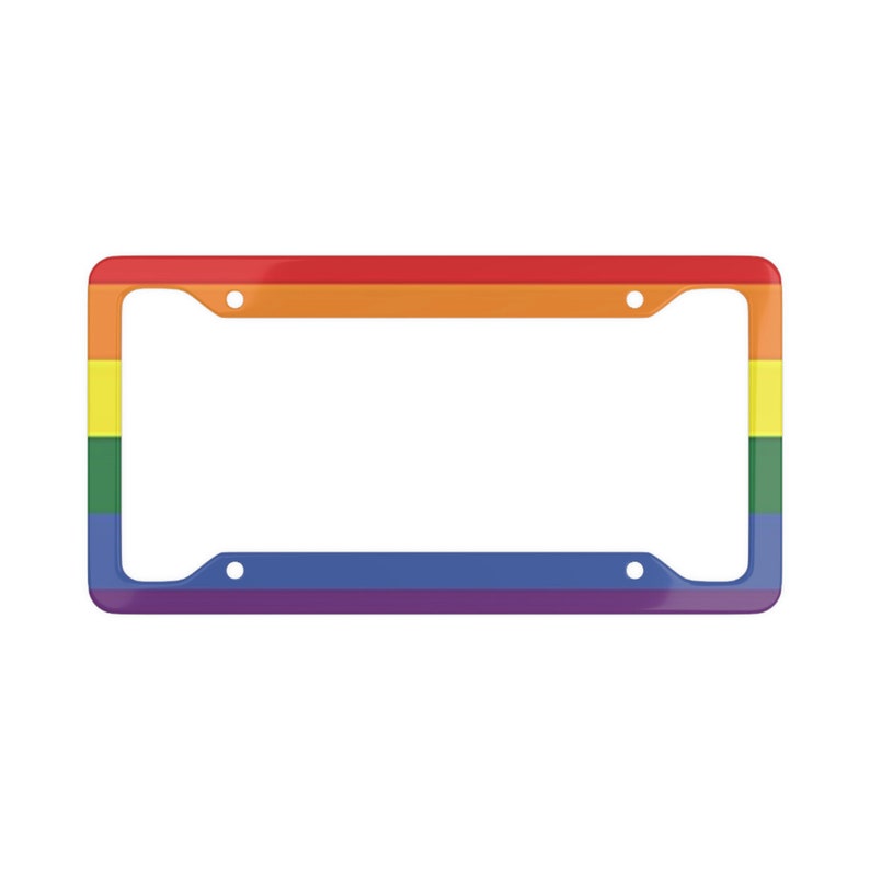 Rainbow Pride Gay Lesbian Pan Trans Cute Colorful Car License Plate ...