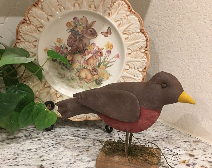 Primitive Robin - Primitive Bird - Spring - Prim Decor - Finished Item ...