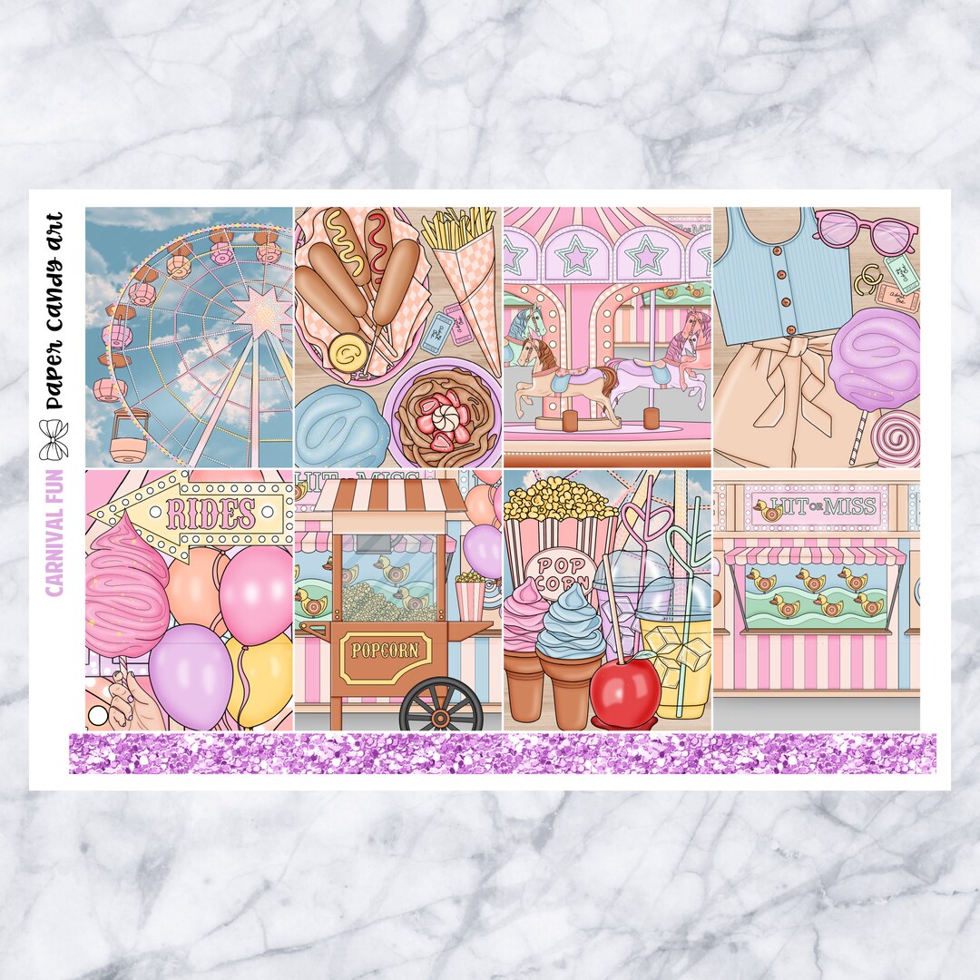 EC Kit Carnival Fun // Weekly Planner Stickers Kit // Erin Condren - Etsy