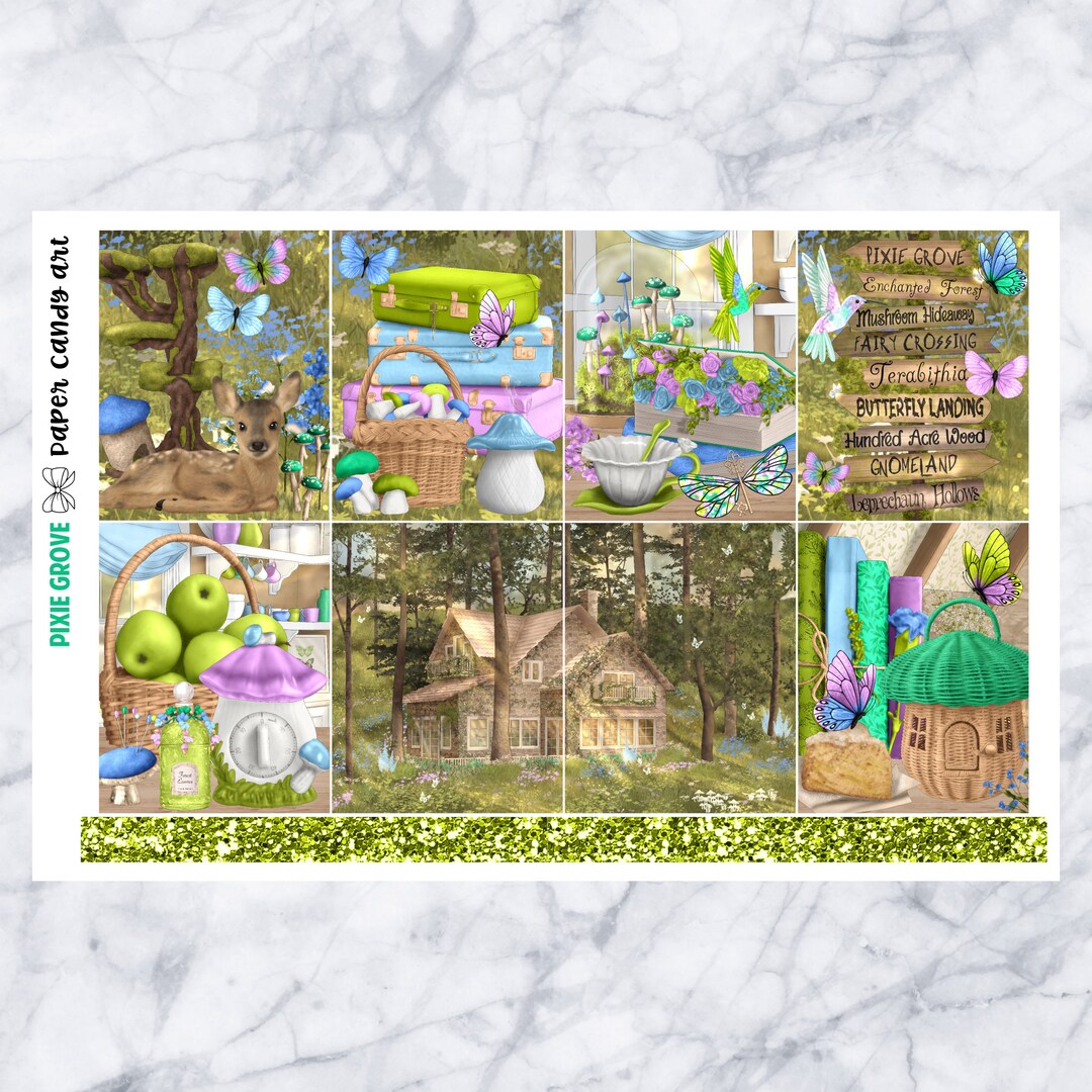 EC Kit Pixie Grove // Weekly Planner Stickers Kit // Erin Condren - Etsy