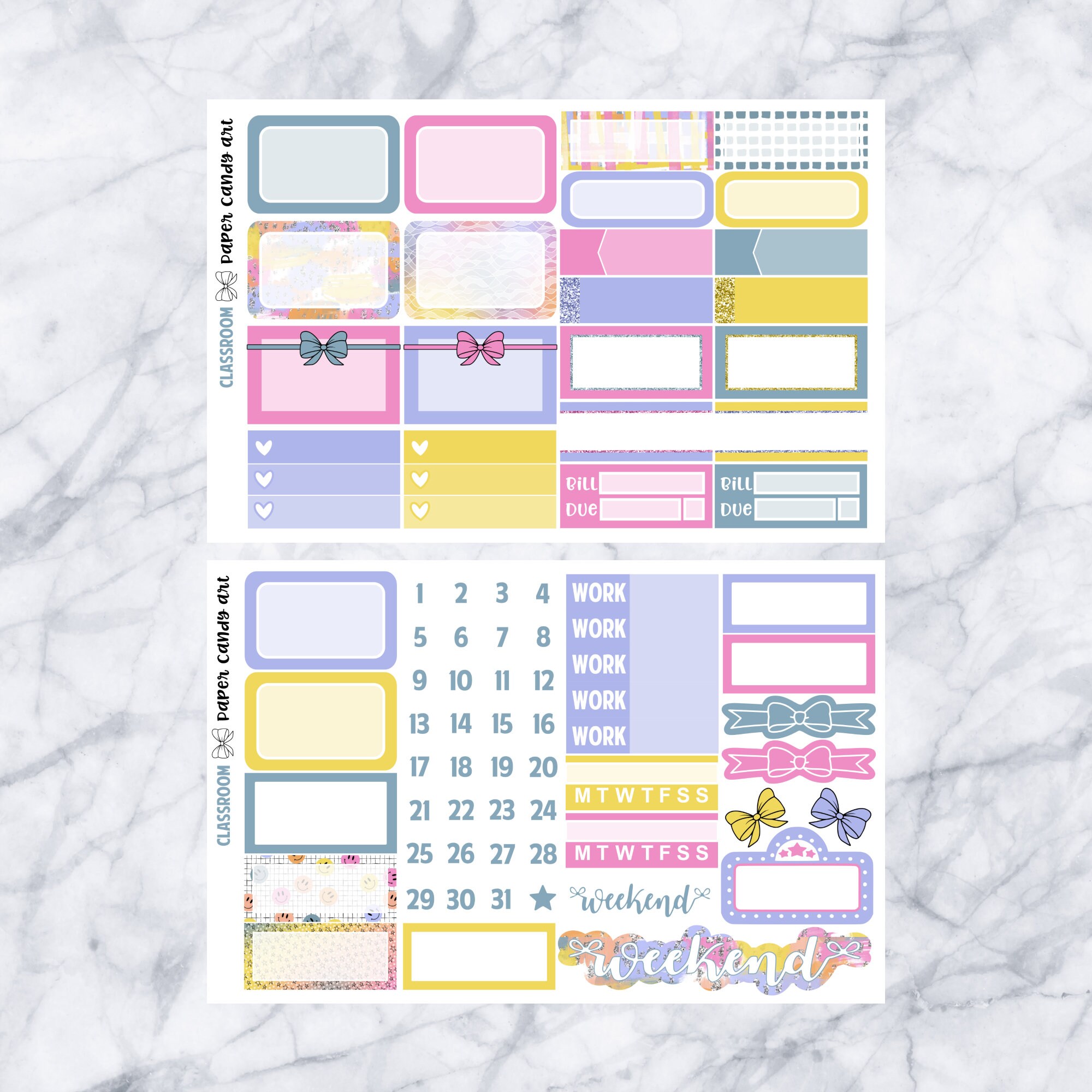EC MINI Kit Classroom // Weekly Planner Stickers Kit // Erin Condren - Etsy