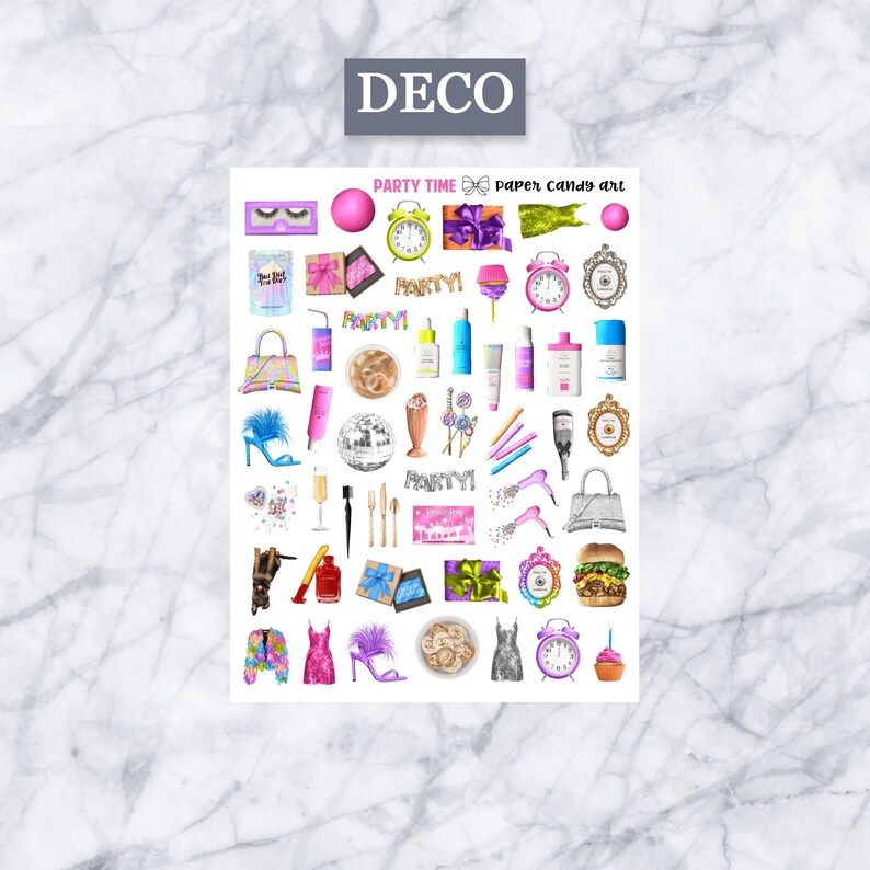 ADD-ONS Party Time // Planner Stickers // Double Box Glitter - Etsy