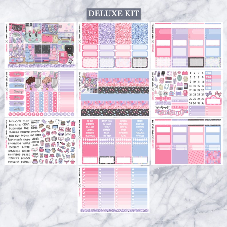 EC Kit Gamer Girl // Weekly Planner Stickers Kit // Erin Condren - Etsy