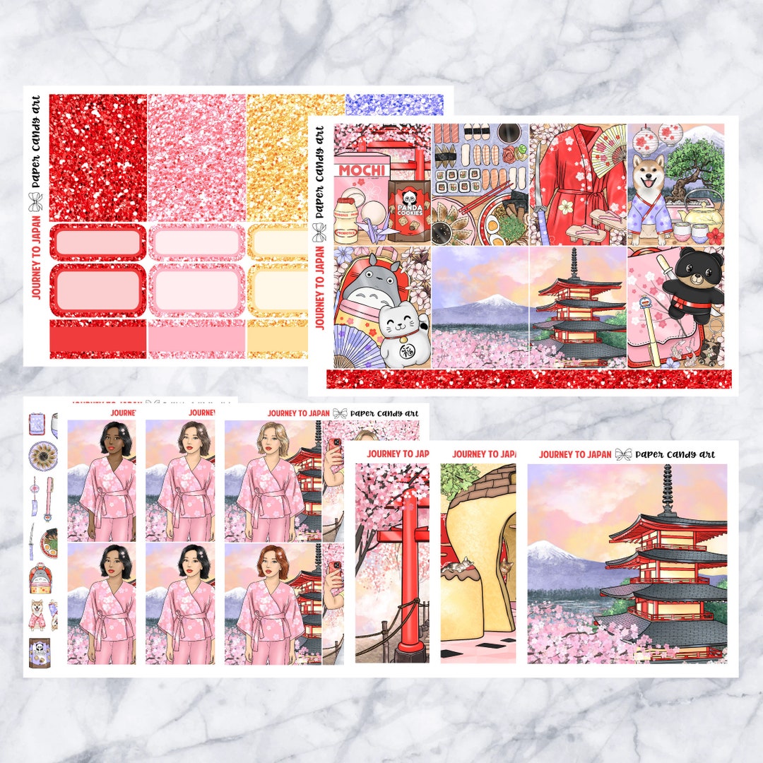 ADD-ONS Journey to Japan // Planner Stickers // Double Box, Glitter ...