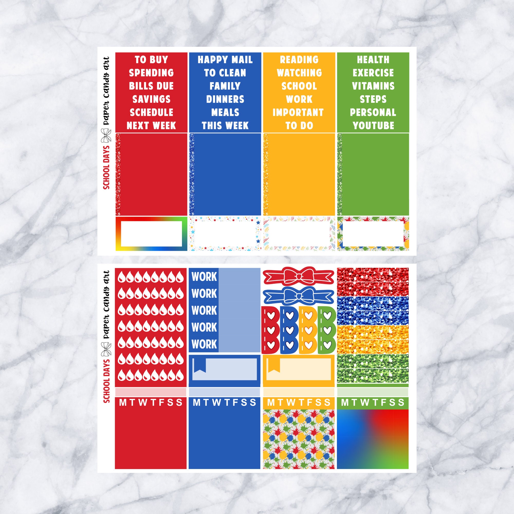 EC DELUXE Kit School Days // Weekly Planner Stickers Kit // Erin ...