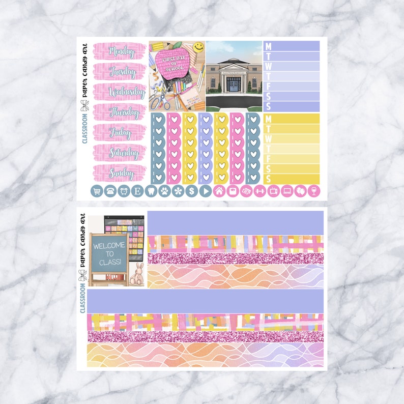 EC MINI Kit Classroom // Weekly Planner Stickers Kit // Erin Condren - Etsy