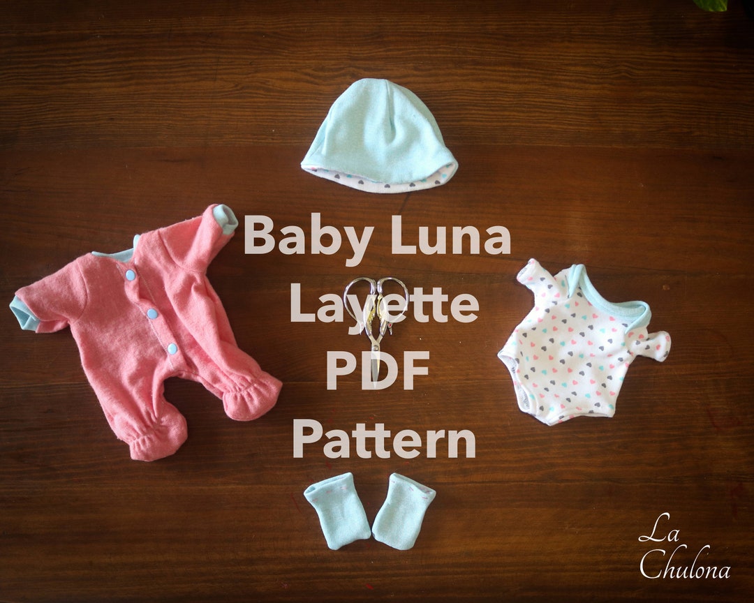 Baby Doll Layette Pattern- 11 Inch Doll Clothes Tutorial- Baby Doll ...