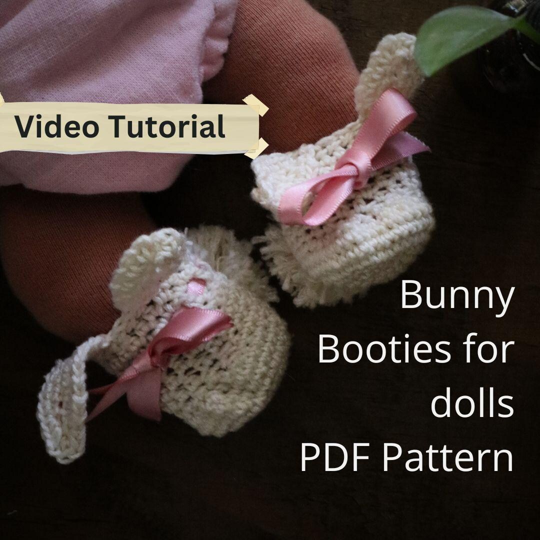 Crochet Bunny Doll Booties Pattern: DIY Doll Shoes (PDF Download) - Etsy