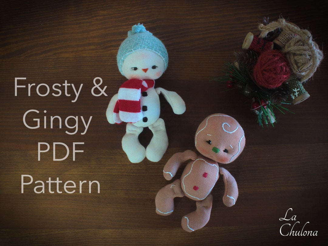 Christmas Doll Sewing Pattern: Snowman & Gingerbread Baby (PDF Pattern ...