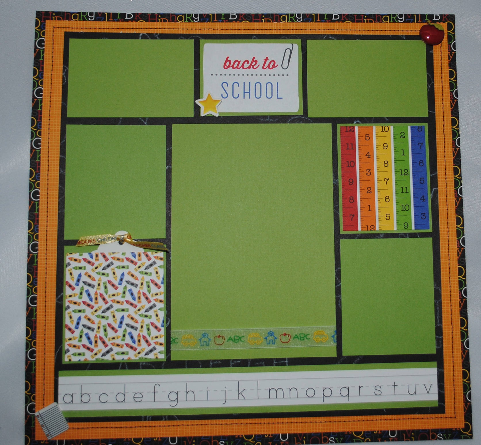 Back to School First Day of School 12 x 12 Scrapbook Page | Etsy