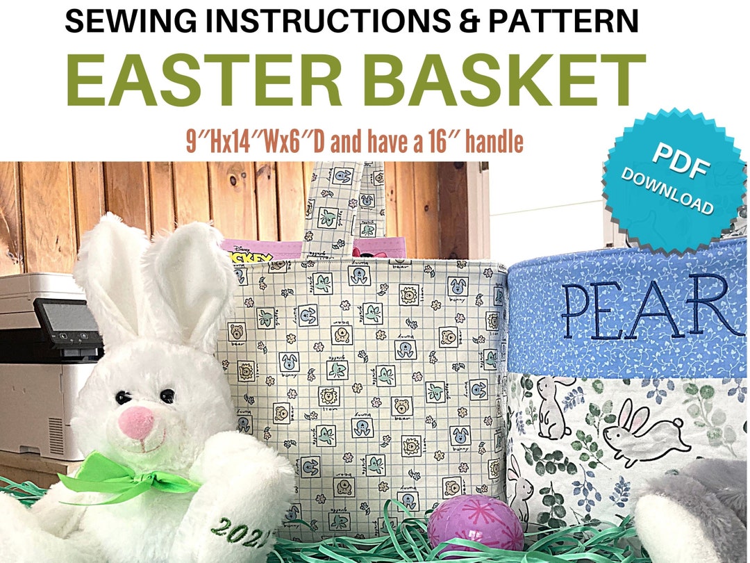 Easter Basket Sewing Pattern in 3 Styles - Etsy
