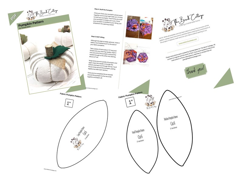 Fabric Pumpkin Sewing Pattern: 3 Sizes (PDF Download) - Etsy