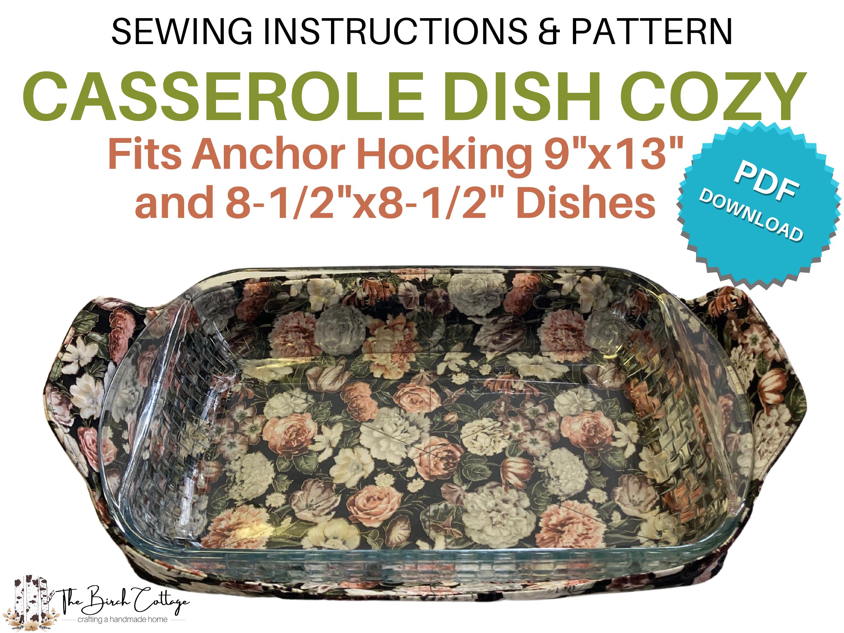 Casserole Dish Cozy Pattern: Fits Anchor Hocking 9x13, 8.5x8.5 (PDF ...