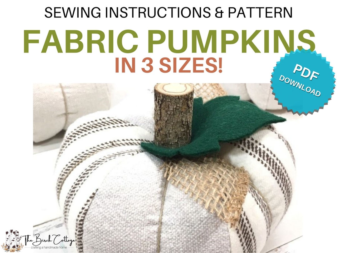 Fabric Pumpkin Sewing Pattern: 3 Sizes (PDF Download) - Etsy